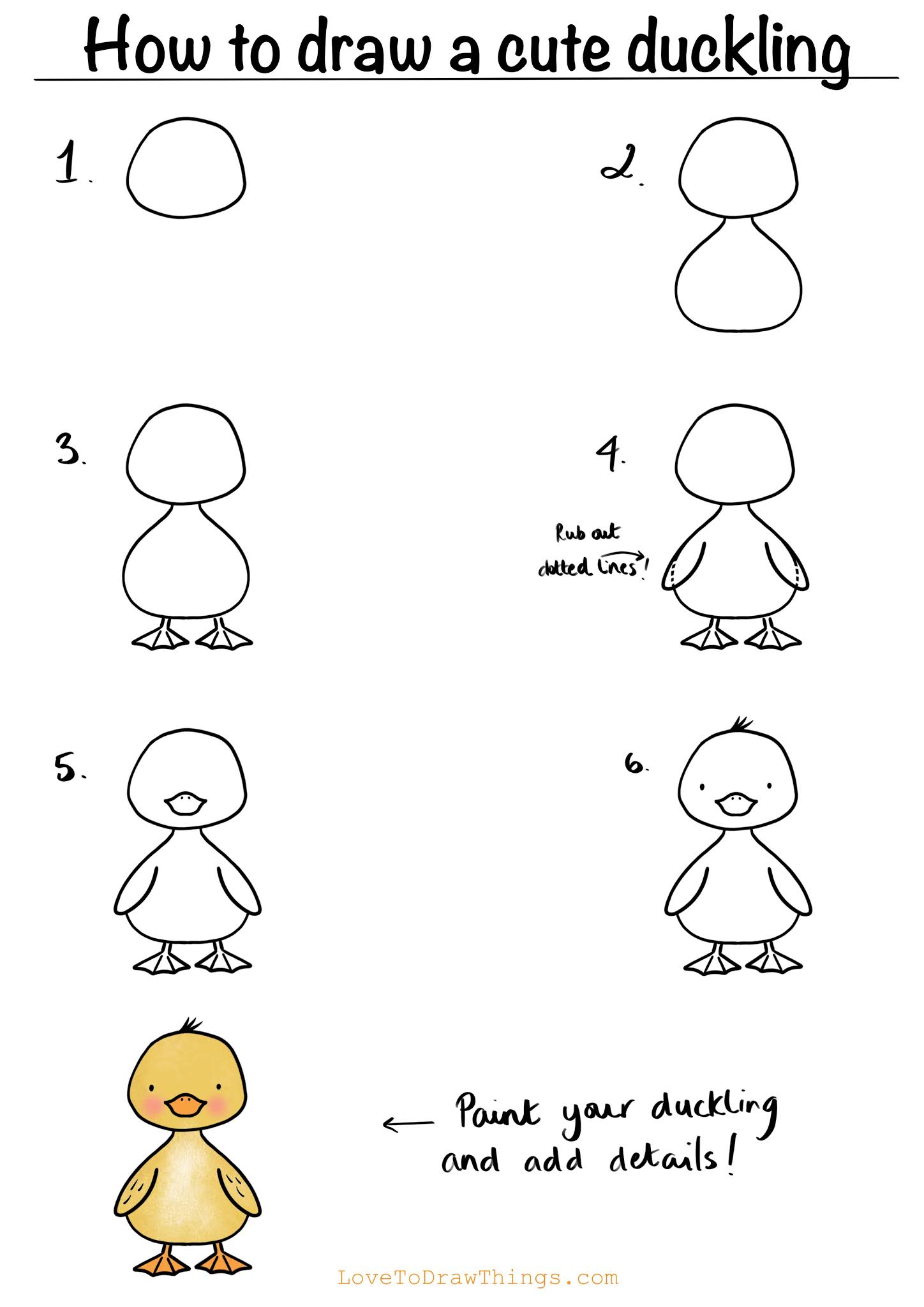 How To Draw A Cute Duckling In 6 Steps Love To Draw Things how-to-draw-a-cute-duckling-in-6-steps-love-to-draw-things