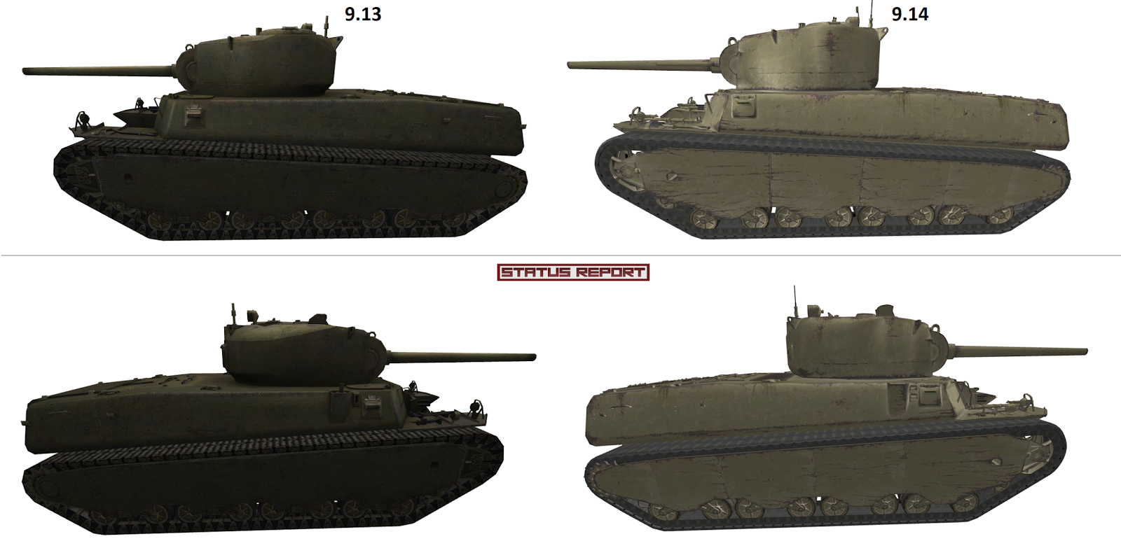 Status Report: 9.14 SD/HD comparison: T1 Heavy Tank, VK 72.01 (K), VK ...