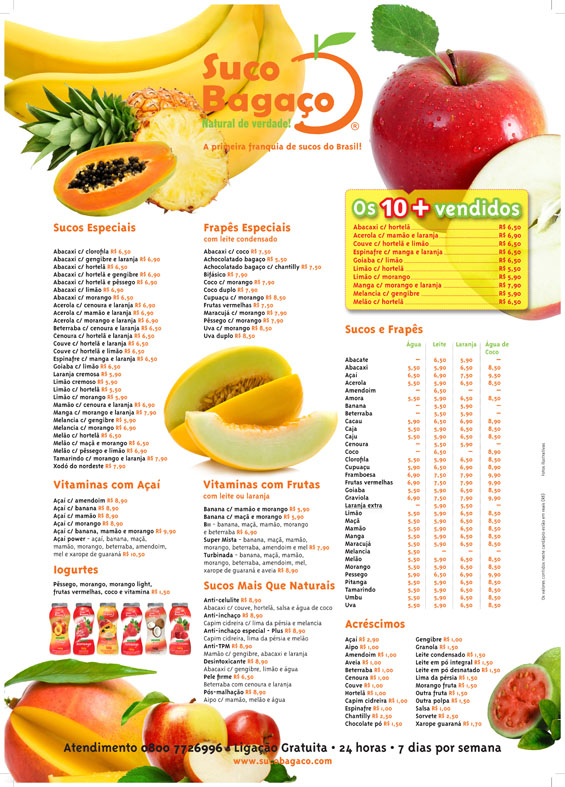 Novas da SG1 - veja mais na www.sg1.com.br: Suco Bagaço - Cardápios a ...