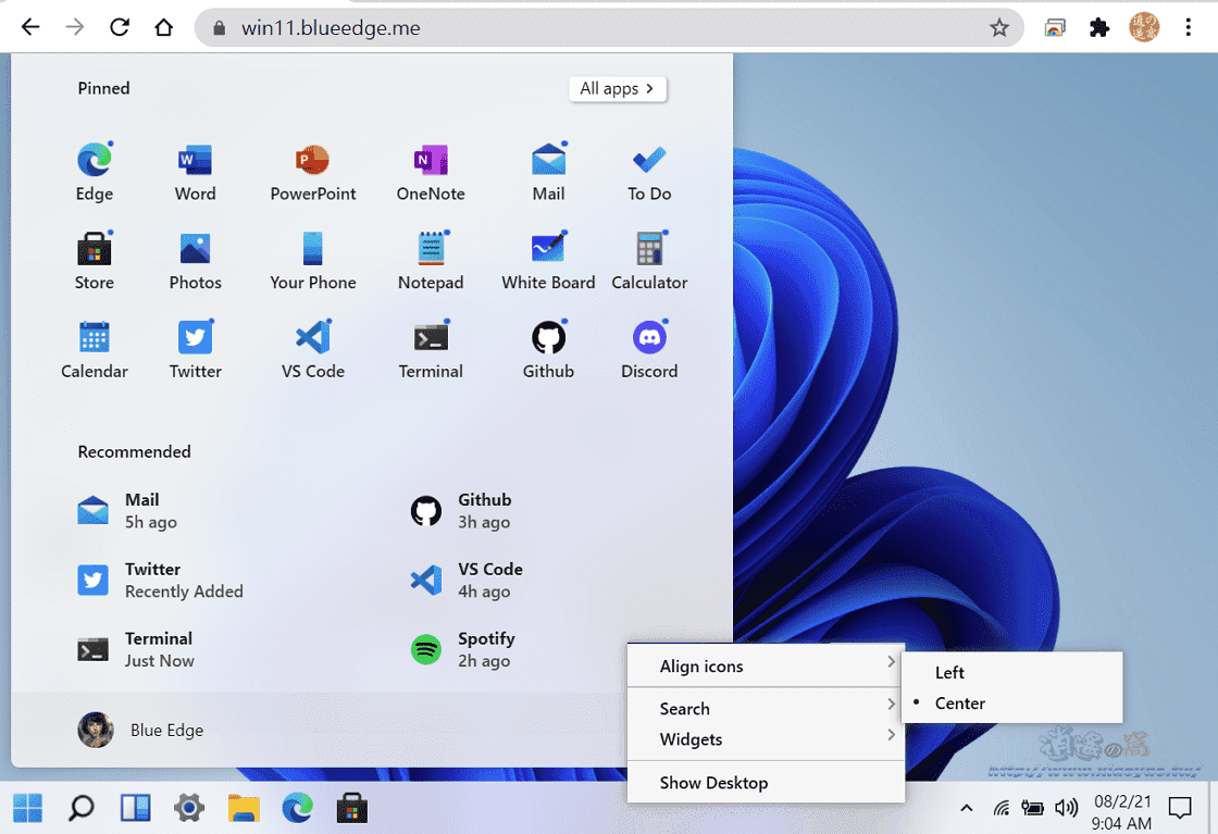 線上體驗 Windows 11 桌面，瀏覽器打開 Win 11 in React 即可操作(免安裝)