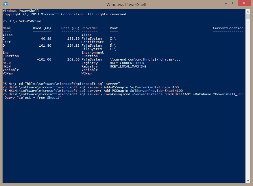 Sql Powershell Sql Powershell Connecting To Sql Server And Executing Ddl And Dml Commands