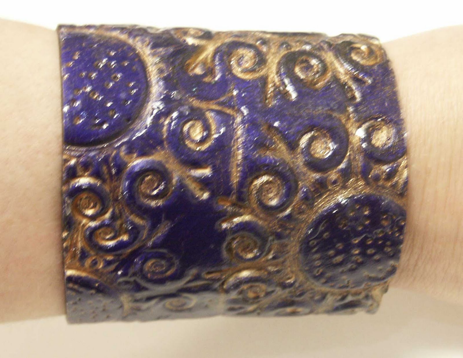 Friendly Plastic with Molten Designs: Cuff Bracelet in Friendly Plastic