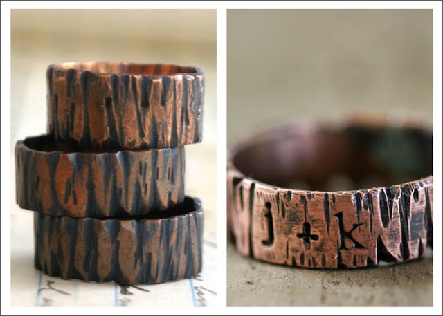 Simply Inspired By....: Great Finds: Beautiful Rustic Wedding Rings