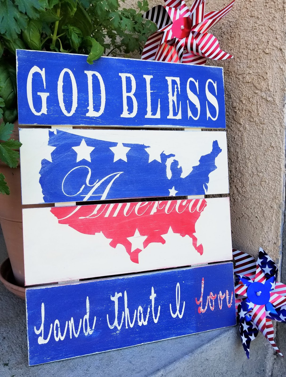 DIY Patriotic God Bless America Wooden Sign | Sew Simple Home