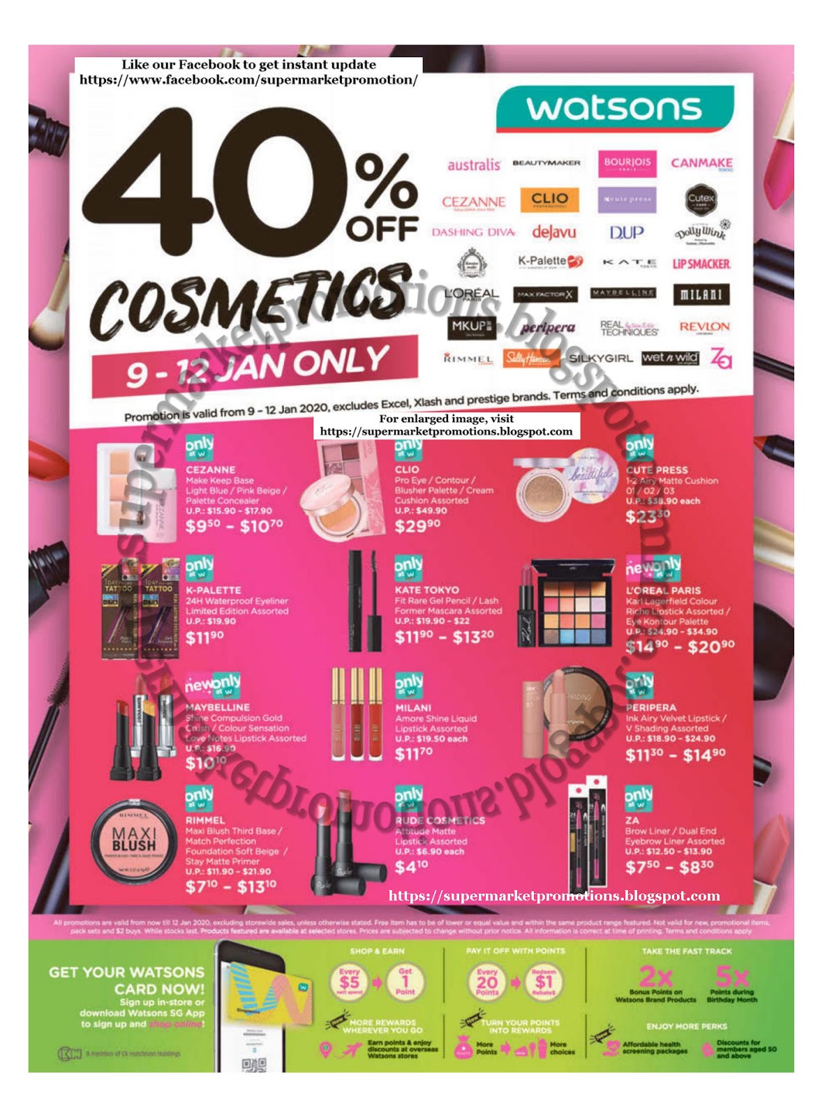 Watsons Cosmetics Sale 09 - 12 January 2020 ~ Supermarket Promotions