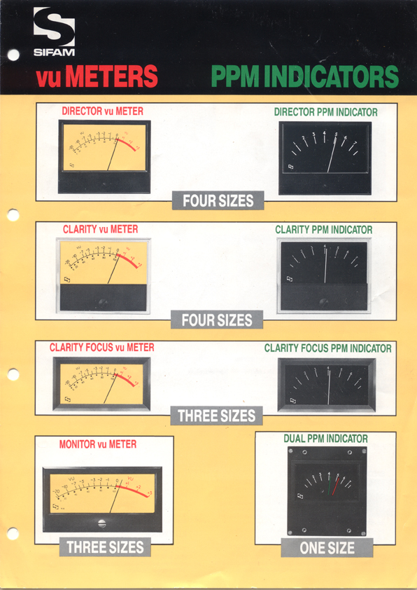 Infrequent Sound [sex.tex] technology: Sony SIFAM PEAK PROGRAMME METERS ...