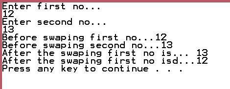 Write a program to swap two numbers using call by reference. - Money Kicks