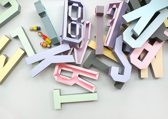 3D Alphabet Templates Papercraft | Paperized Crafts
