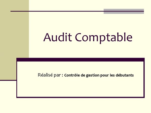 Cours Audit comptable | Cours fsjes