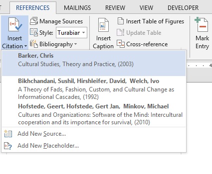 Citasi (2) : Penggunaan Menu References Pada Microsoft Word 2007