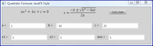 Inspired By Actual Events Javafx 2 Presents The Quadratic Formula
