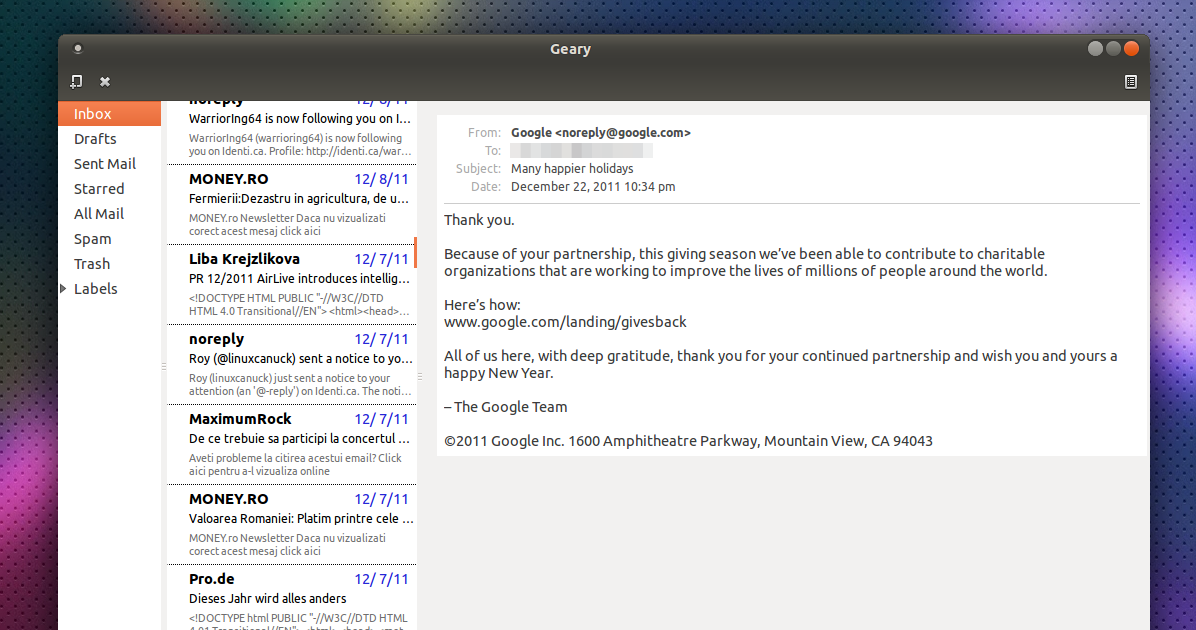 Geary: Yorba Working On A New Lightweight Email Client For GNOME ~ Web ...