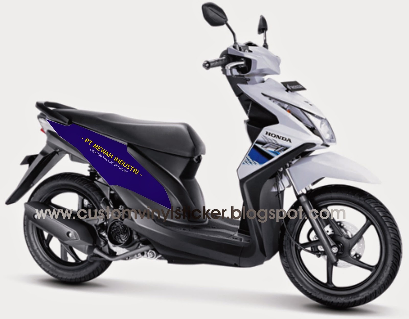 STICKRENZ: Honda Beat F1 White - Back Blue Wrapping & Gold Text ...
