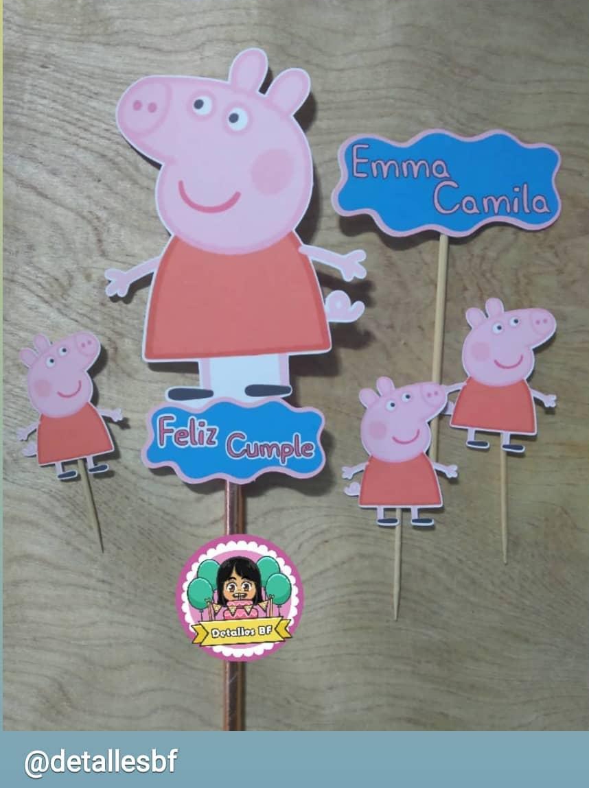 Topper Peppa Pig Emma Camila - Mis Toppers Tus Toppers