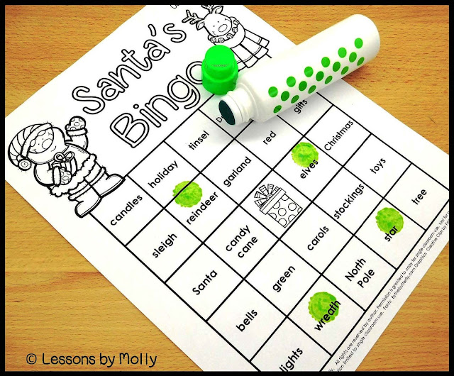 Lessons by Molly: Santa's Bingo
