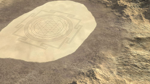 A wonderful mystery of Sri Yantra An Appears in Oregon Dry Lake Bed-1990