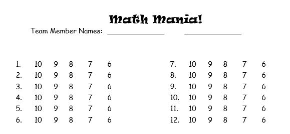 T-cubed: Tumbling Through Teaching: Math Mania - AKA Fun way to use a ...