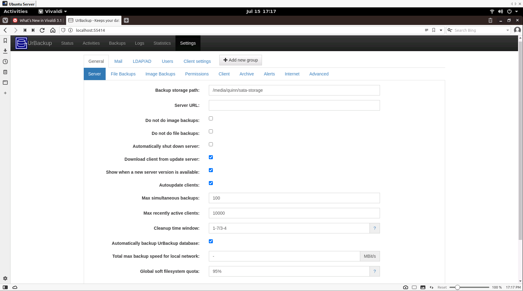 Quazmoz IT and Health: UrBackup - Open-Source Backup Server