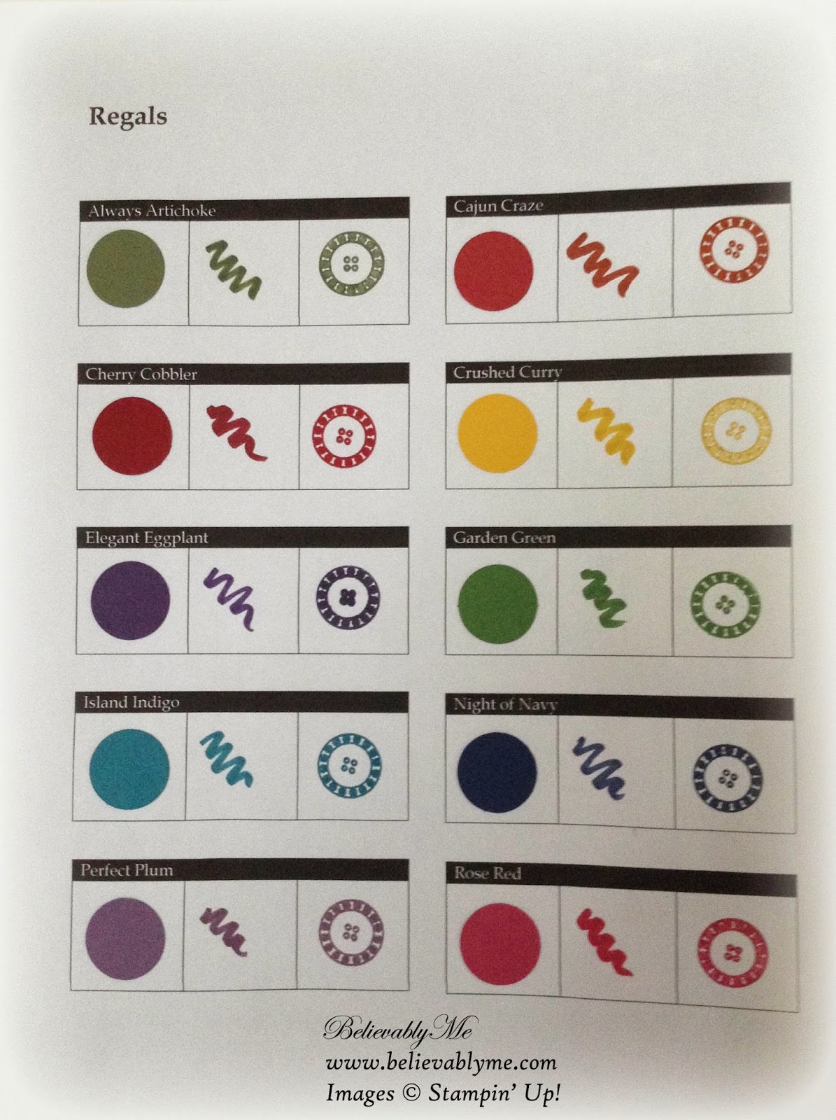believably Me: Stampin' Up! 2015-2017 Color Charts!