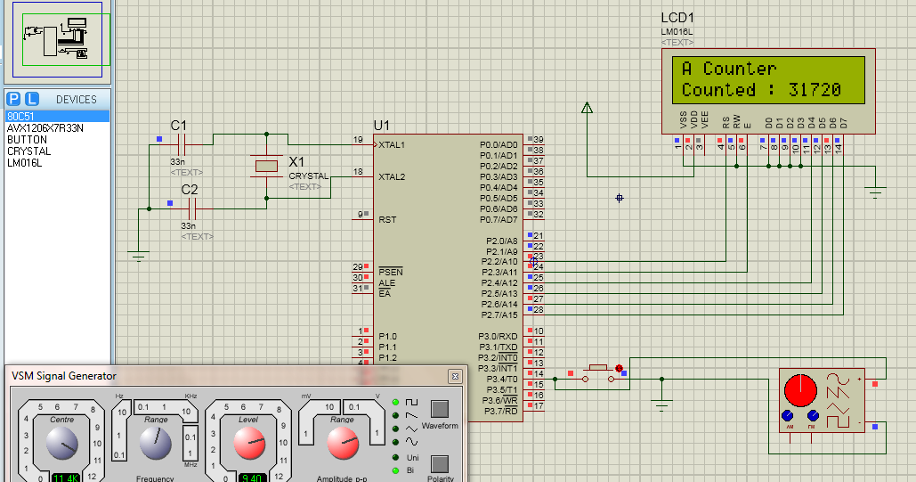 16 Bit Event Counter & Displaying on LCD1 | Embedded System Desgin