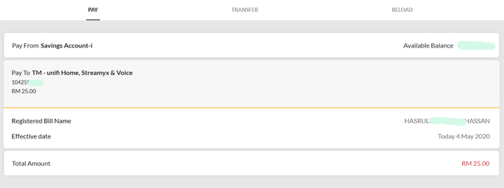 Cara Bayar Bil TM UNIFI Menerusi Portal Maybank2U