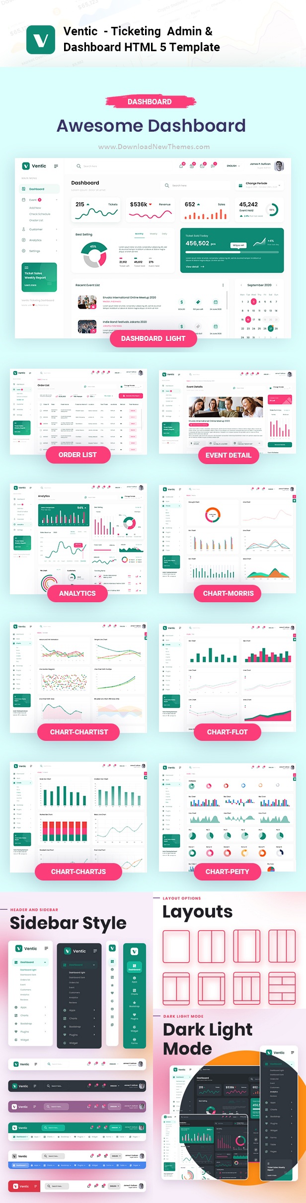 Ventic Event Ticketing Bootstrap 5 Admin Template Review - Download New ...