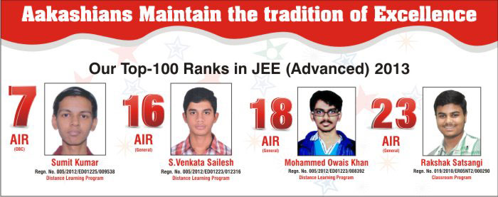 Aakash JEE Main-Advanced 2017: Answer Key-Solution-Paper Analysis: 2013