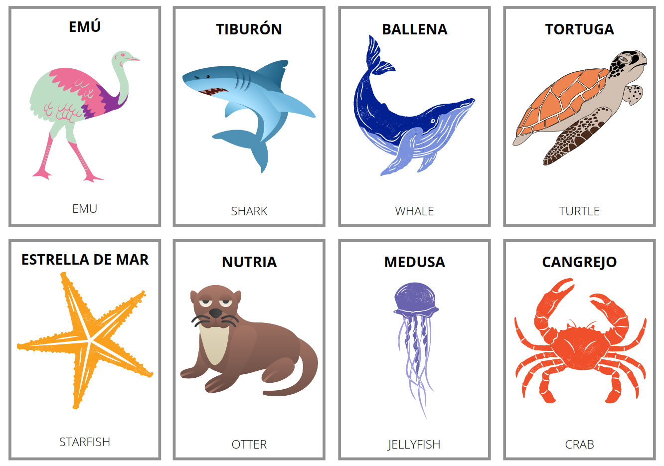 Animals 3 Flashcards in Spanish | Spanish to Go