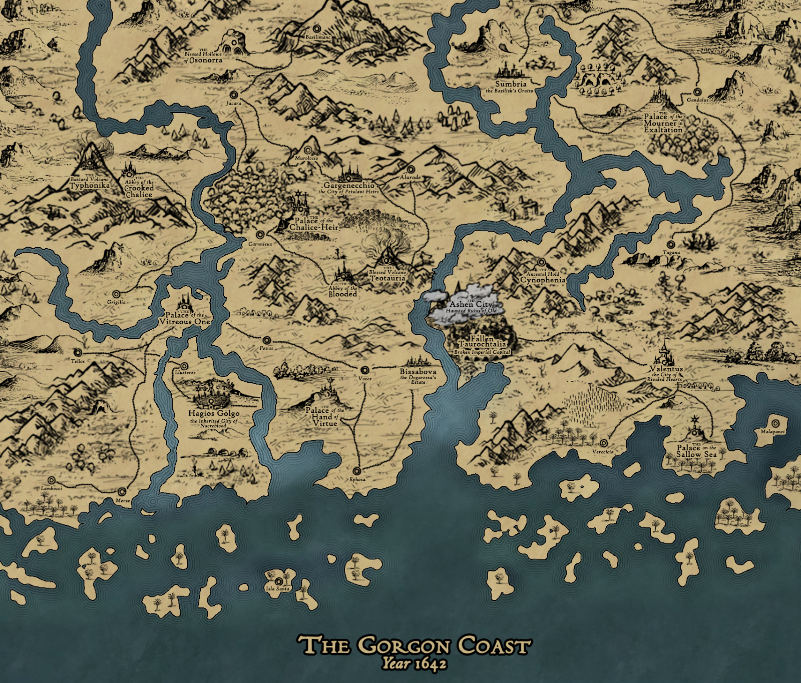 The Gorgon Coast - A Campaign Map : r/mapmaking