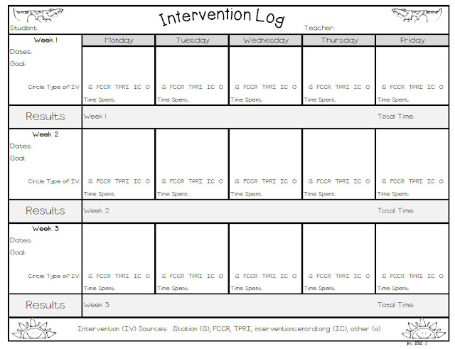 Intervention Log Freebie :)
