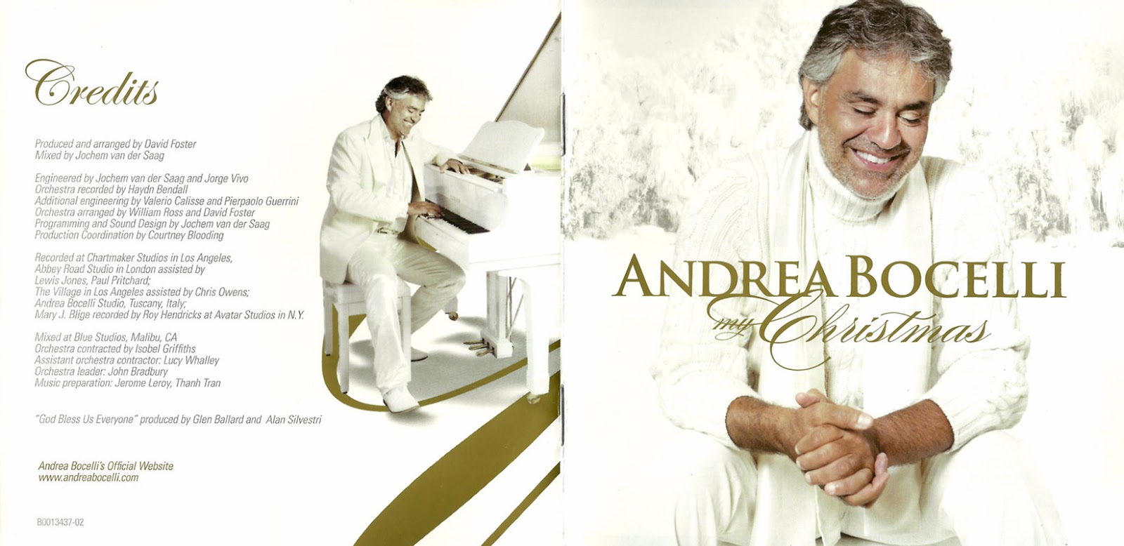 Encarte Andrea Bocelli My Christmas Encartes Pop
