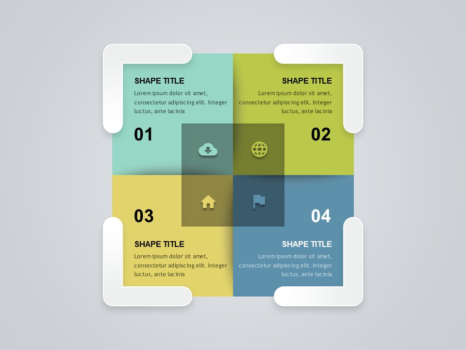 Square Cross Section Center Overlay Icon PowerPoint Templates ...