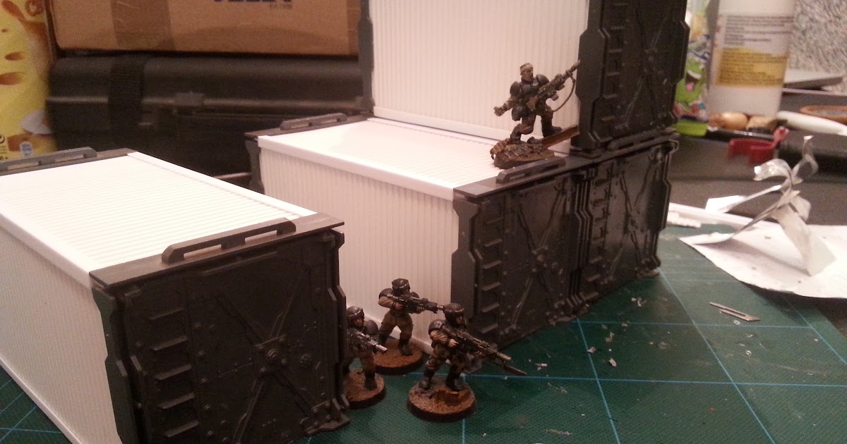 Terrain: Necromunda Bulkhead Shipping Containers - part 01