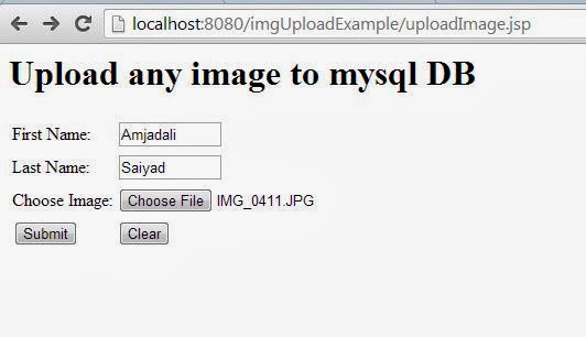 Upload Image File Into Database Using Java Servlet Jdbc And Mysql