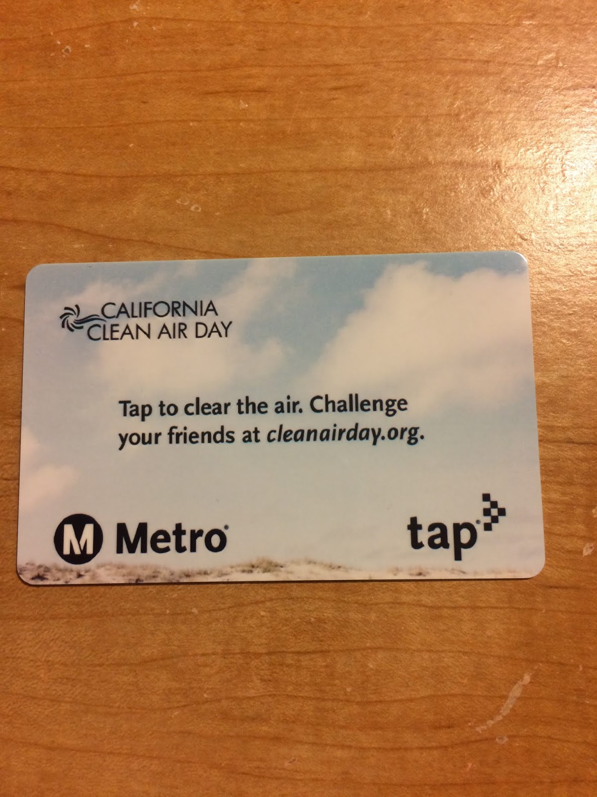 Tap Cards of Metro Los Angeles: 2018 Clean Air Day TAP Card