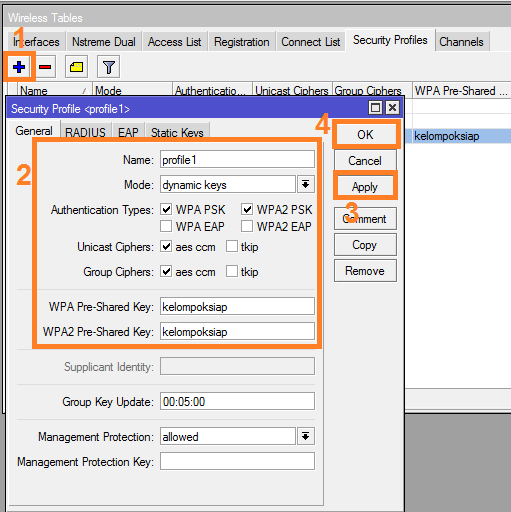 Konfigurasi Security Profile (WPA Encryption) - Let's Read