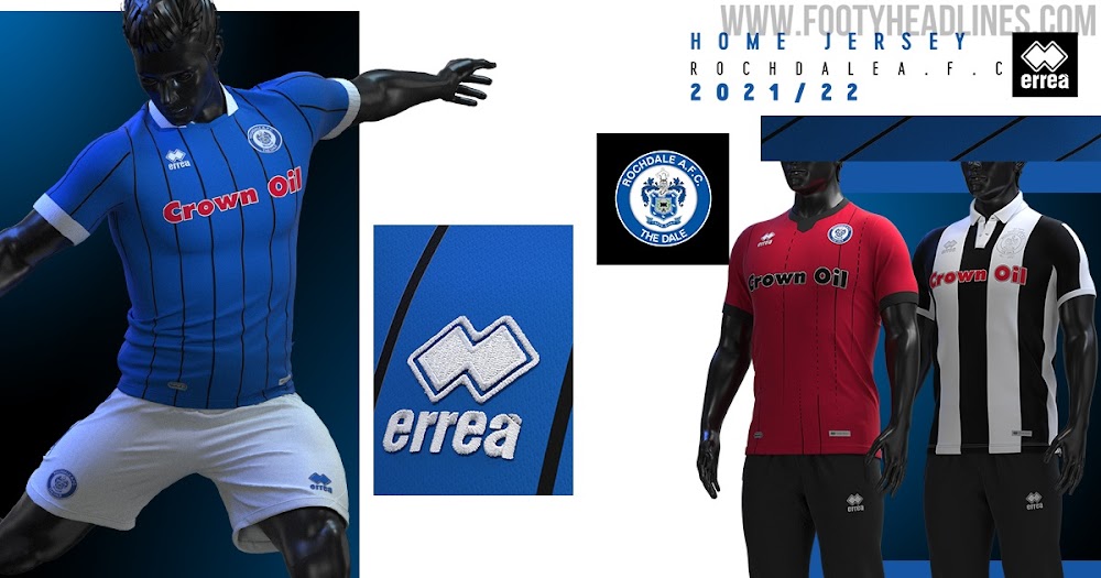 Rochdale 21-22 Home, Away, Third & Goalkeeper Kits Unveiled - Footy ...