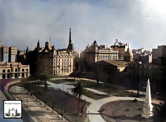 Vista de la Diagonal Norte, de la Pirámide al Obelisco. Buenos Aires ...