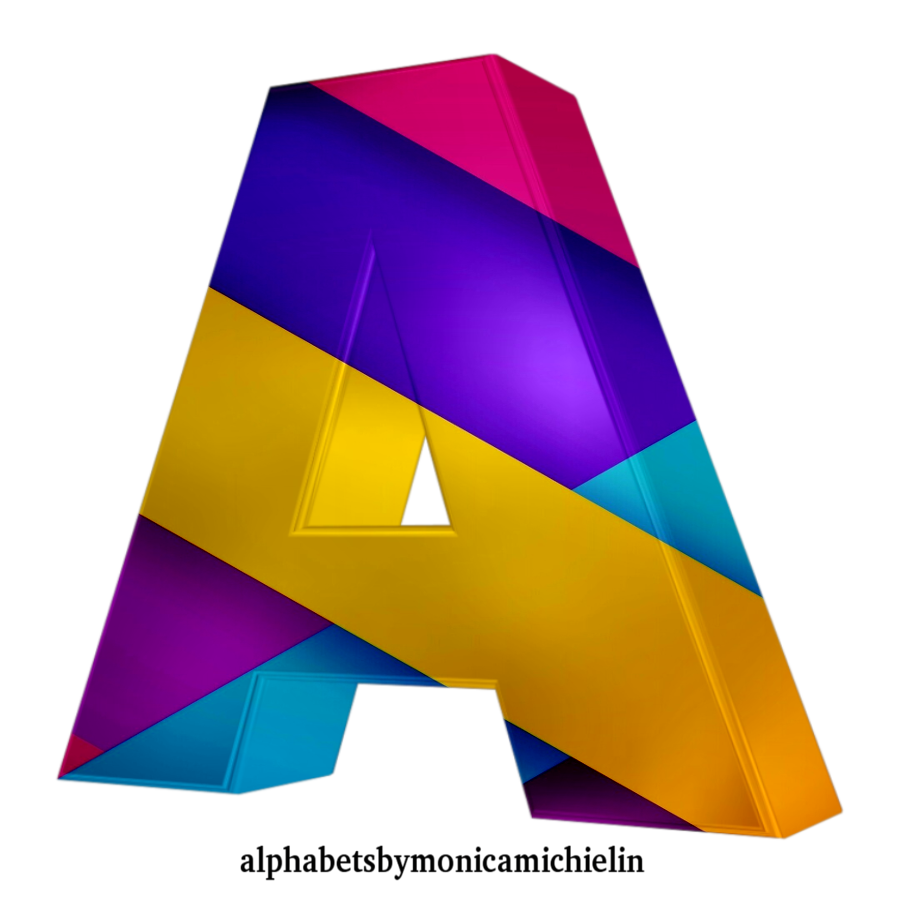 M. Michielin Alphabets: DIAGONAL MOSAIC ALPHABET PNG 3D FONT, NUMBERS ...