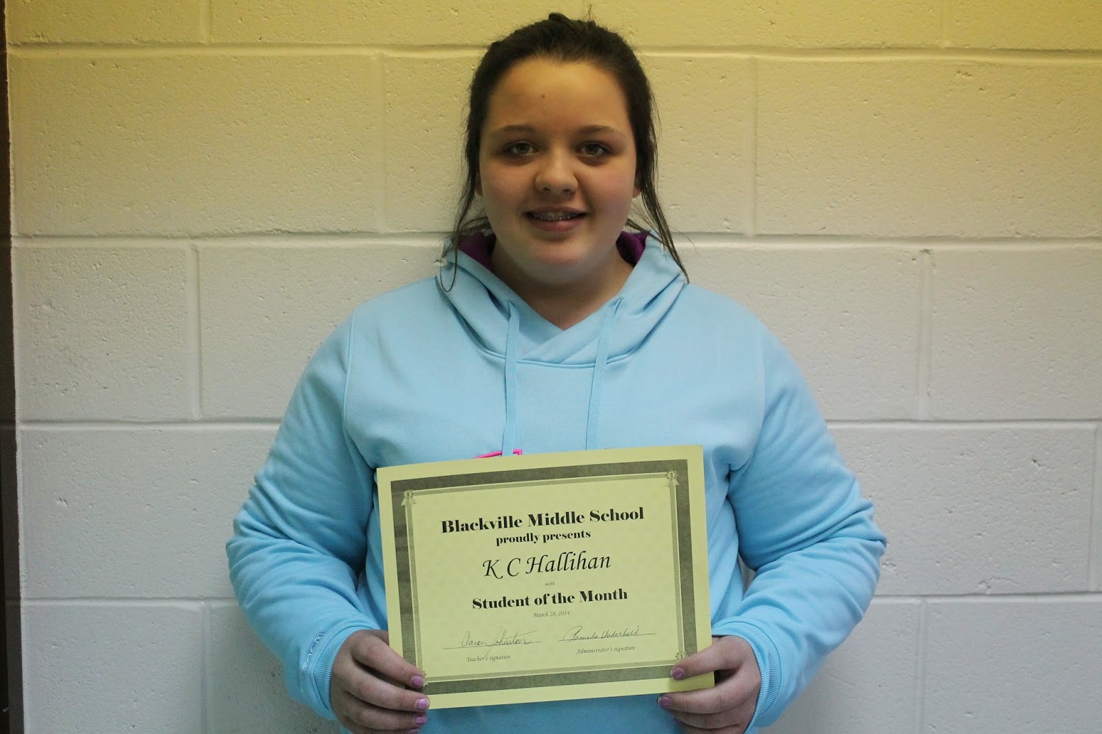 THE BVILLE CLAW: Middle School Students of the Month