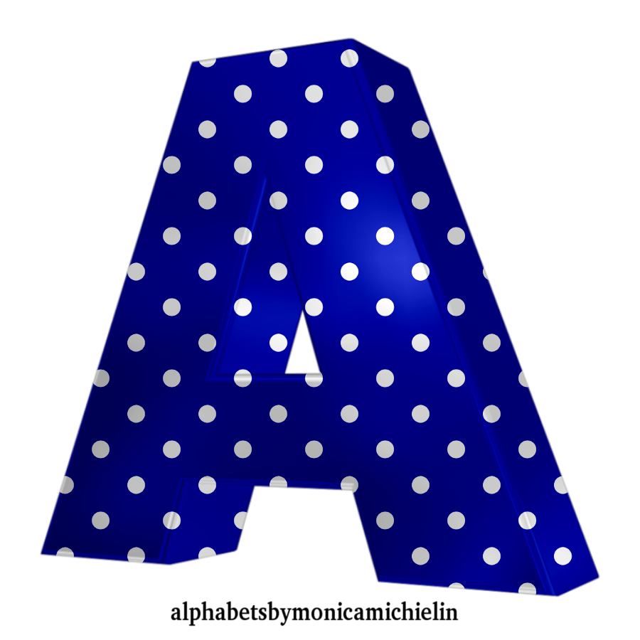 M. Michielin Alphabets: BLUE POLKA DOTS ALPHABET, ALFABETO AZUL DE BOLINHAS