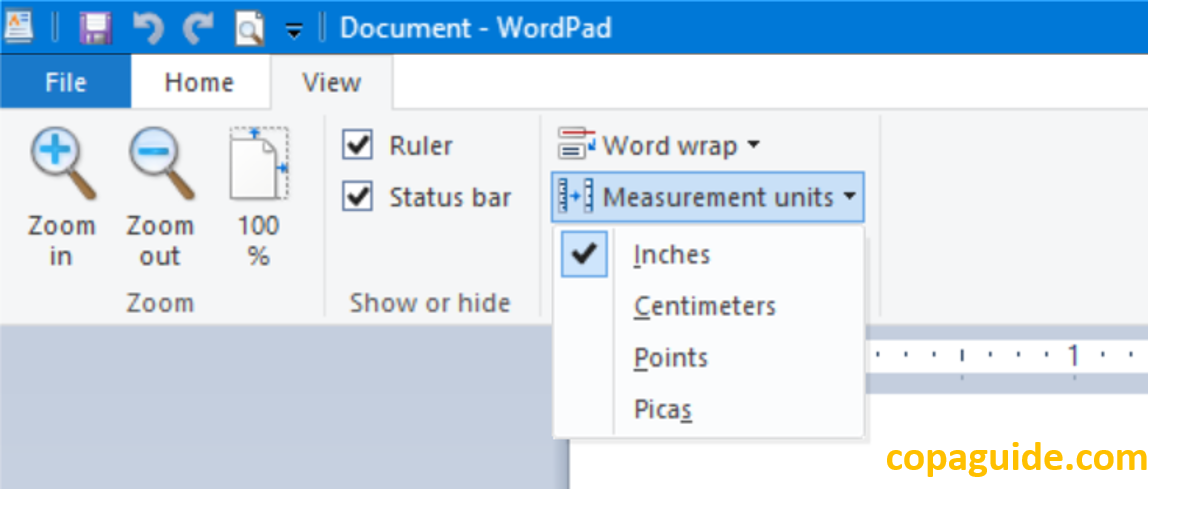 COPA-Guide | How to use Wordpad Features