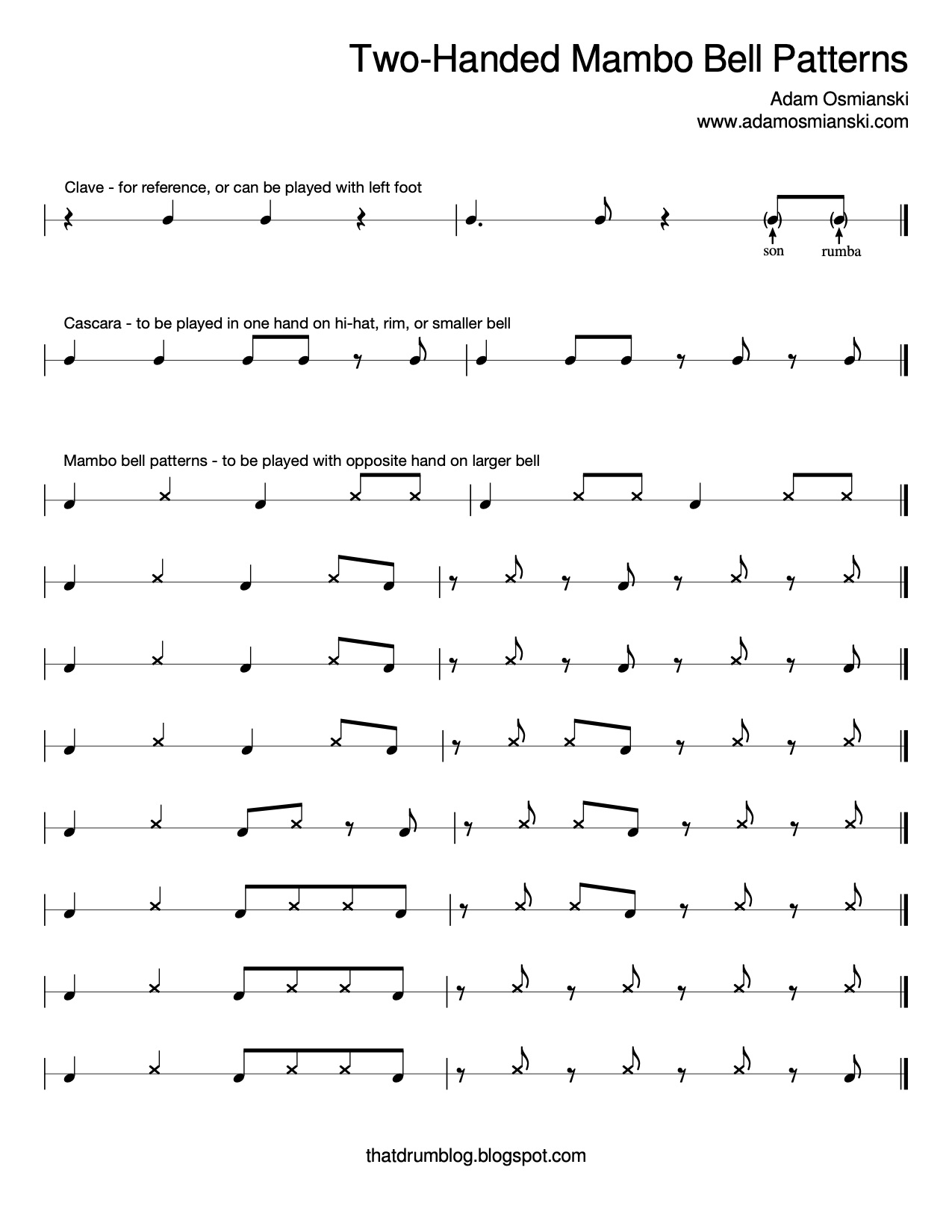 That Drum Blog: Two-handed Mambo Bell Patterns