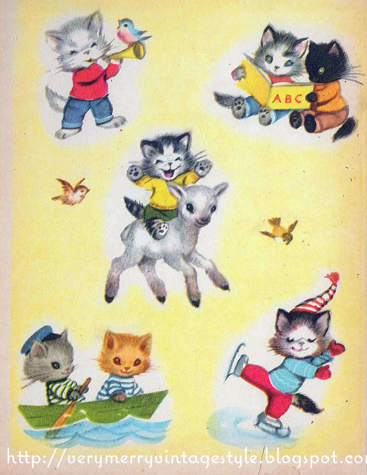 Very Merry Vintage Syle: Sweet Vintage Kitten Images & Share the Love ...