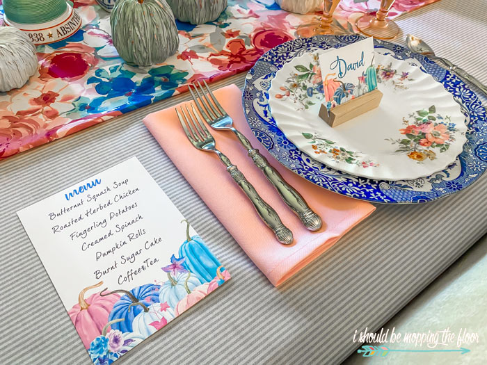 Free Printable Fall Menu and Place Cards | i should be mopping the floor