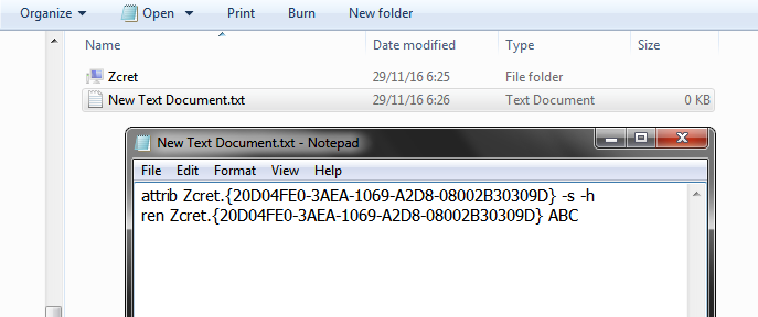 เทคนิคการสร้าง Folder ลับ (การซ่อน Folder) 2