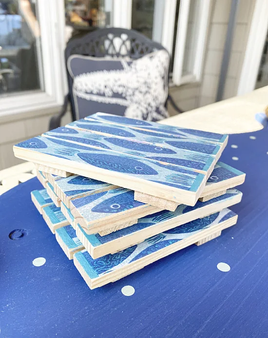 DIY Pallet Fish Drink Coasters