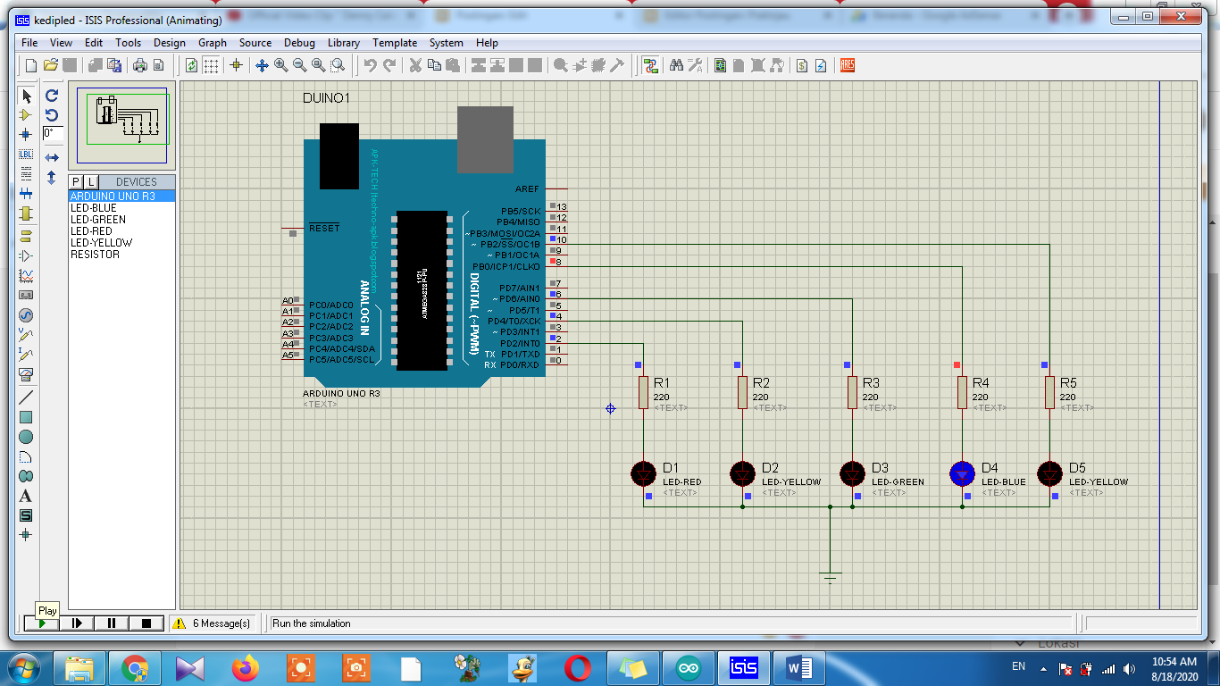 Simulasi Arduino dengan Output Lampu Running Led Menggunakan Proteus ...