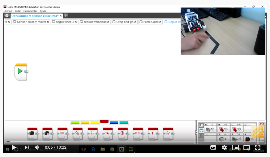 Educación con las TICs: Asignación VII. Práctica 3.1.1 Programando una Línea a Seguir de un Robot