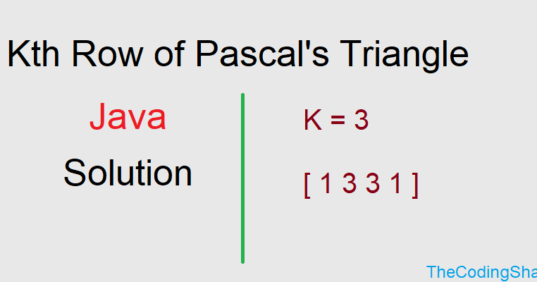 Kth Row of Pascal's Triangle | The Coding Shala